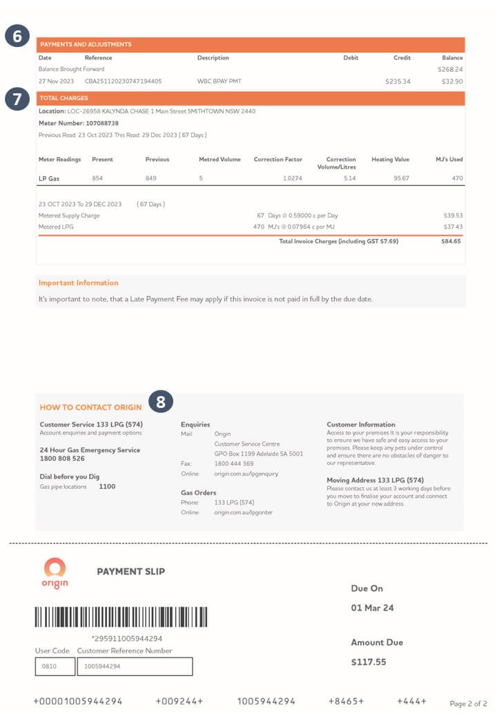 How To Read Your Metered LPG Bill - Origin Energy
