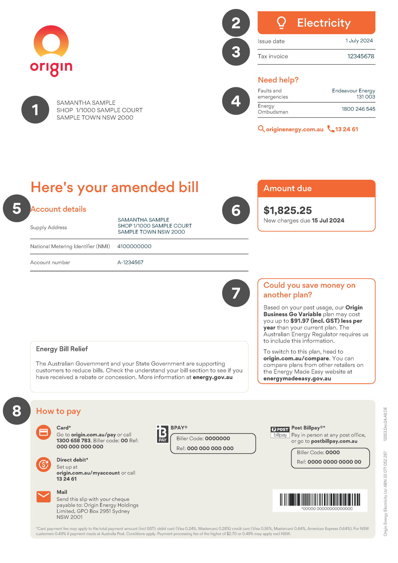 How To Read Your Business Energy Bill - Origin Energy