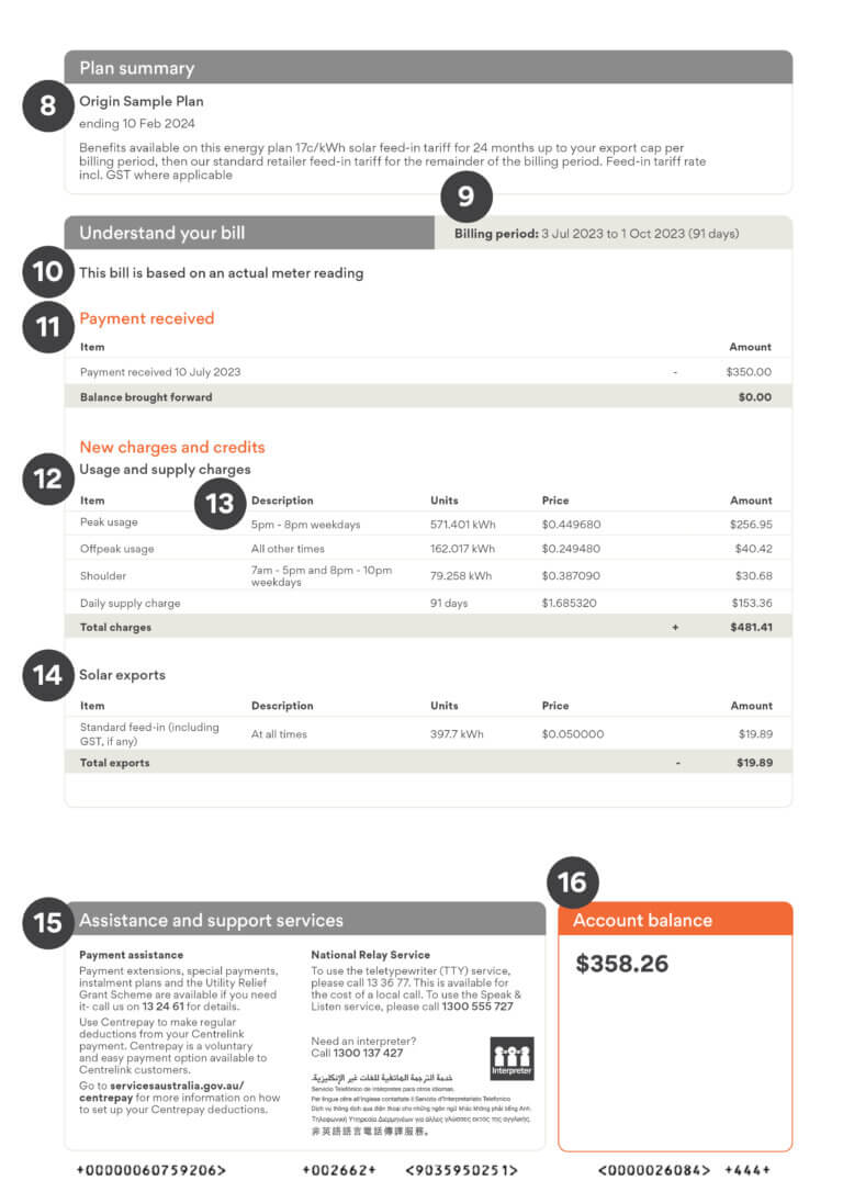 New Bill - Origin Energy